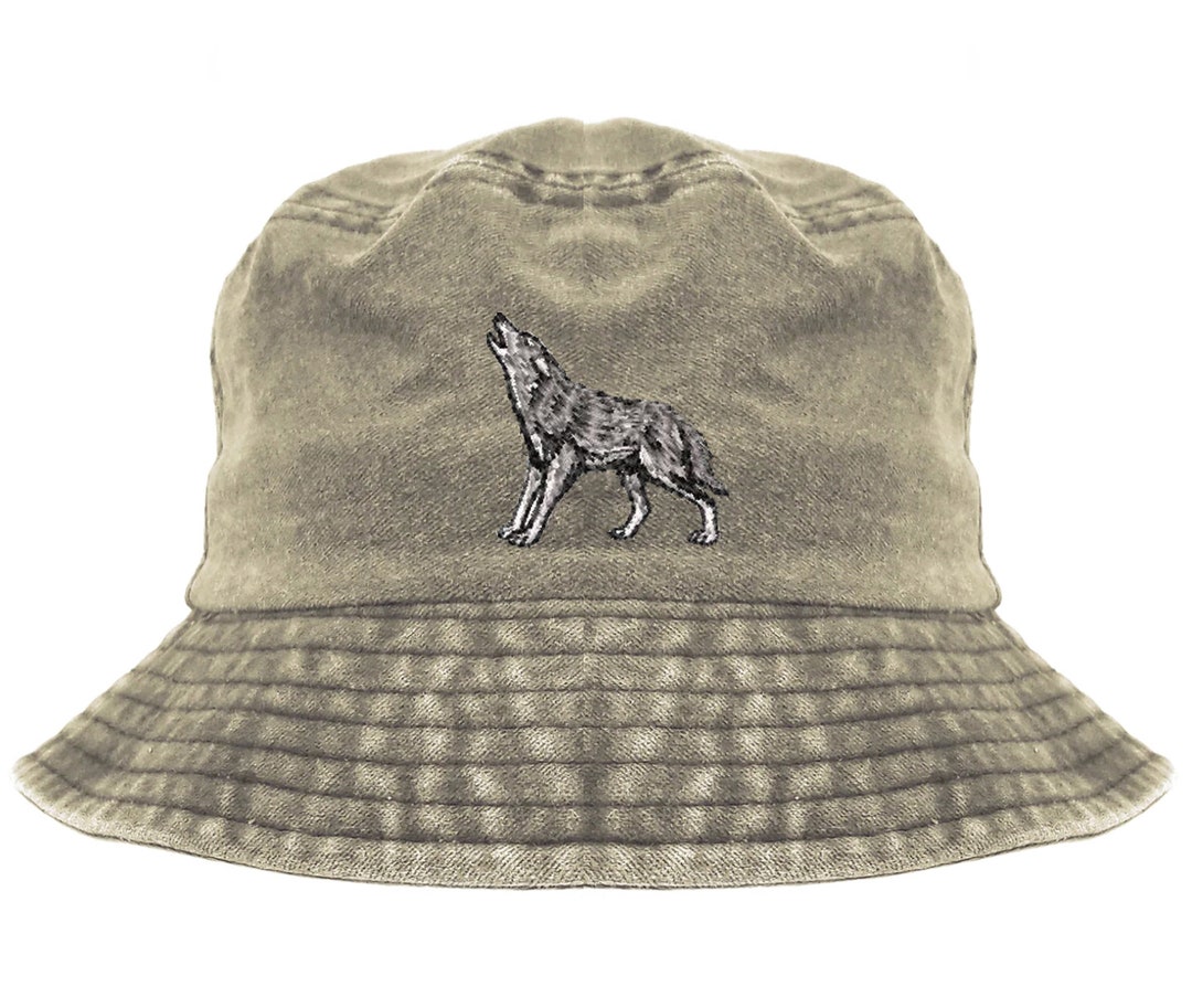 Howling Wolf Embroidered Bucket Hat Wildlife Hat Vintage - Etsy