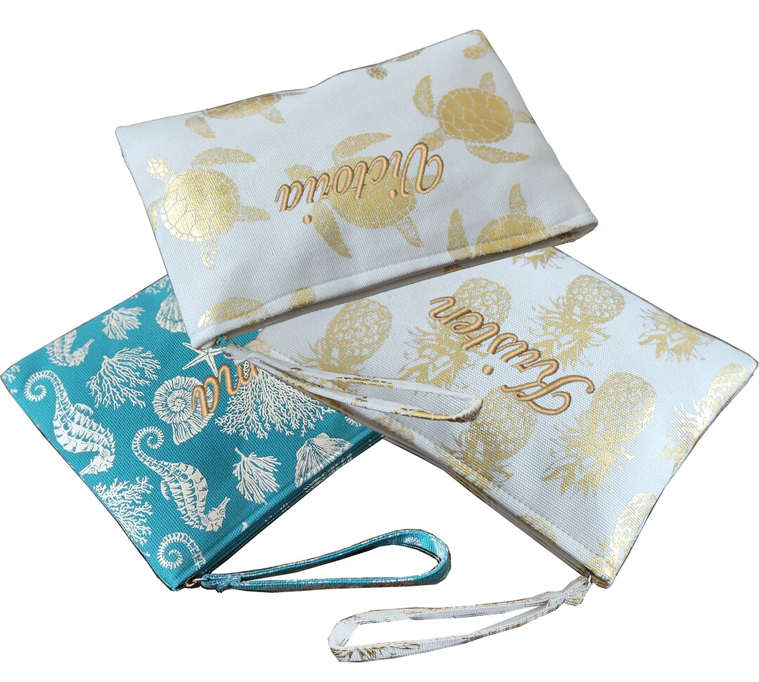 Sea Turtle Pouch, Pineapple Pouch, Sea Life Pouch With Your Name ...