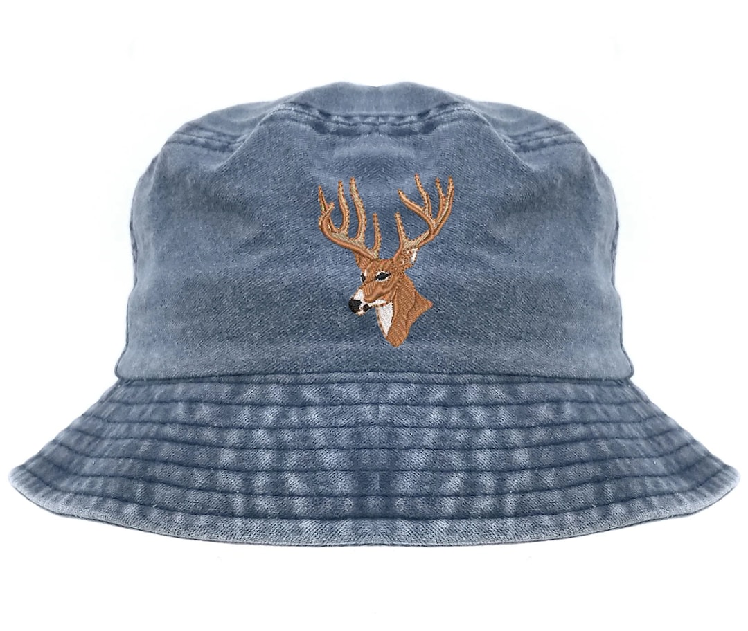 Whitetail Deer Embroidered Bucket Hat Deer Hat Vintage - Etsy