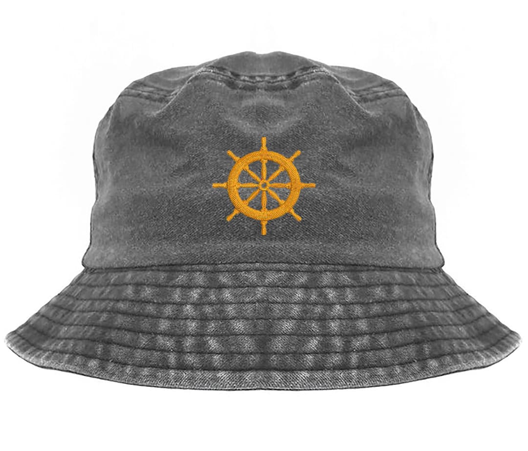 Helm Embroidered Bucket Hat Ship's Wheel Embroidered Hat - Etsy