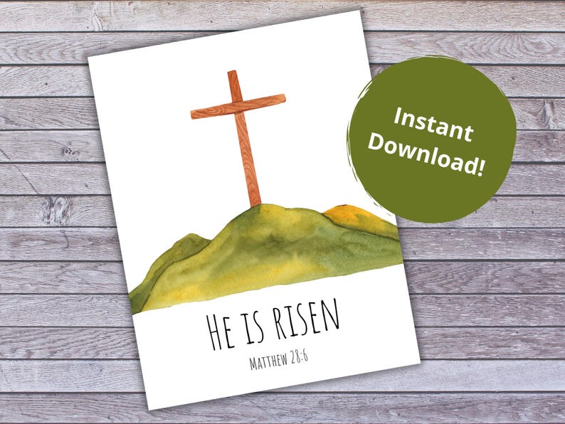 He is Risen Religious Easter Hand Print Printable | Baby Easter Craft ...
