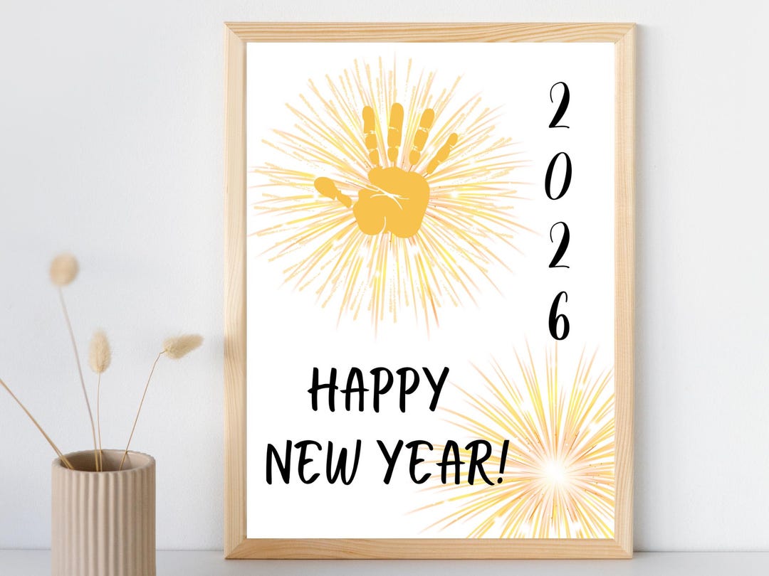 Happy New Year 2026 Kids Handprint Art: DIY Holiday Keepsake (PDF) - Etsy