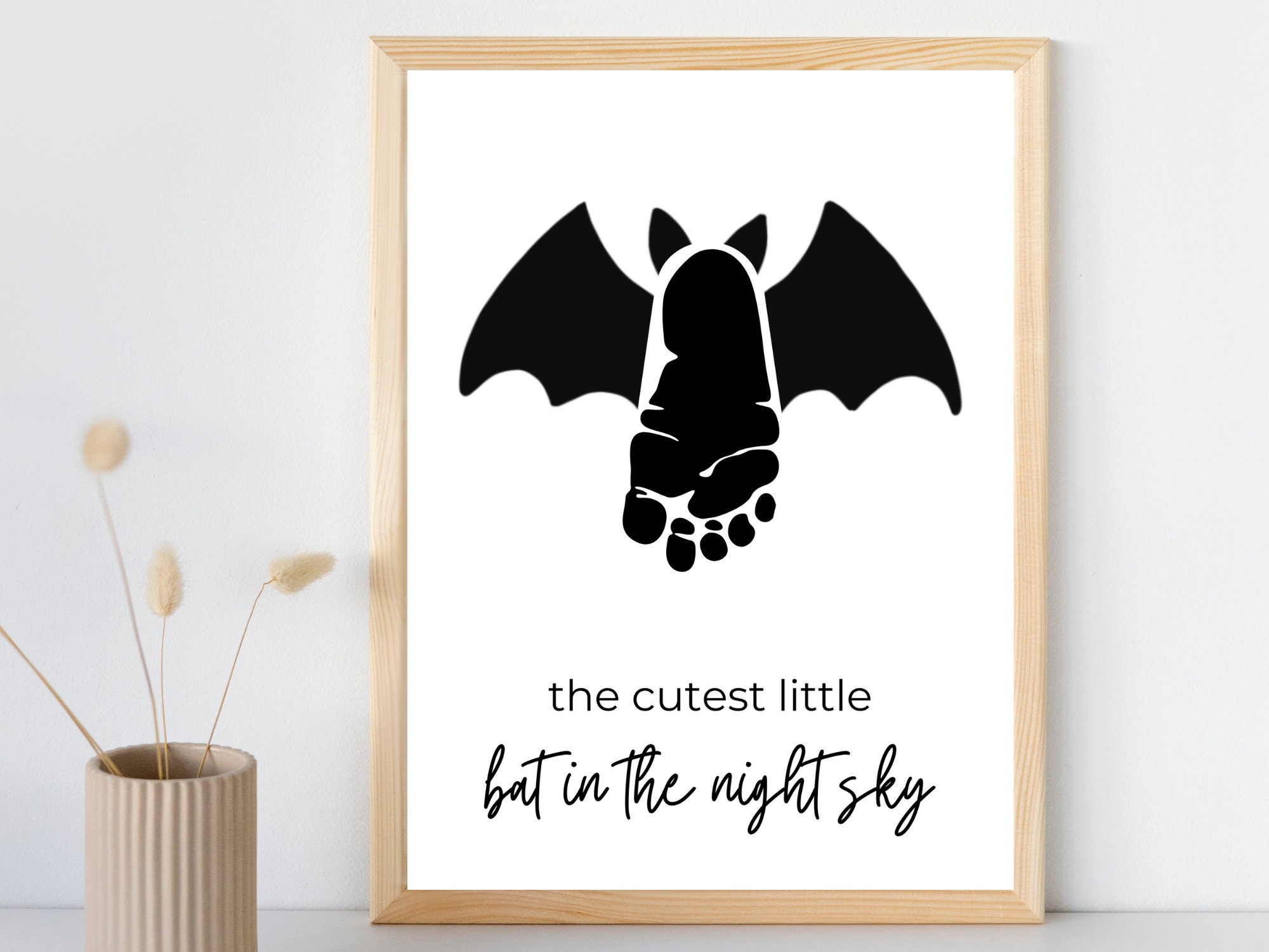 Kids Footprint Bat Craft: Halloween Keepsake Art (PDF Printable) - Etsy