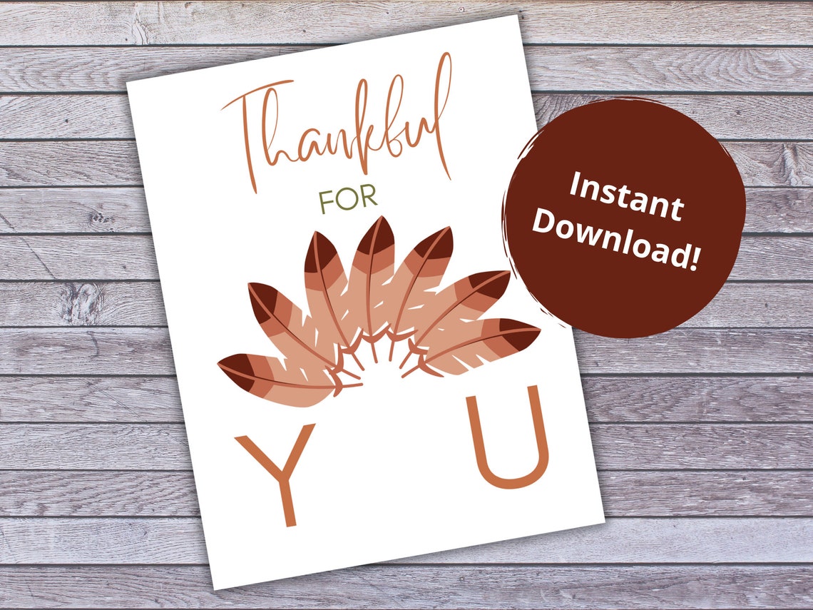 Thanksgiving Turkey Footprint Art: 'thankful for You' Keepsake (PDF) - Etsy