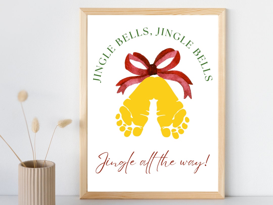 Jingle Bells Christmas Footprint Art Printable DIY Baby Keepsake ...