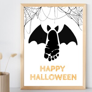 Bat Footprint Art | Halloween Kids Keepsake, DIY Craft (PDF) - Etsy