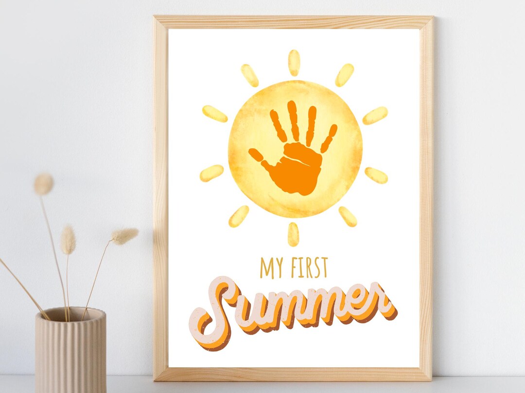 My First Summer Hand Print Printable | Baby Summer Sun Craft | DIY ...