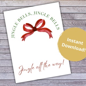 Jingle Bells Christmas Footprint Art Printable DIY Baby Keepsake ...