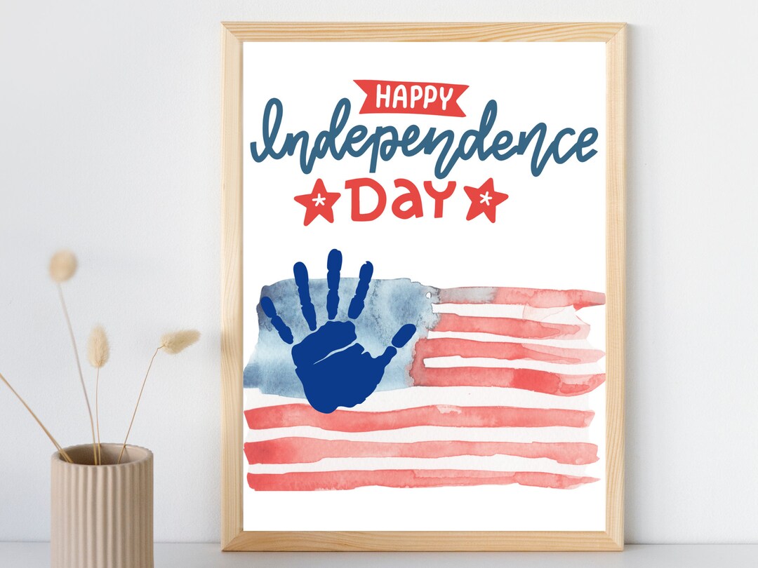 Happy Independence Day Hand Print Printable | American Flag Finger ...