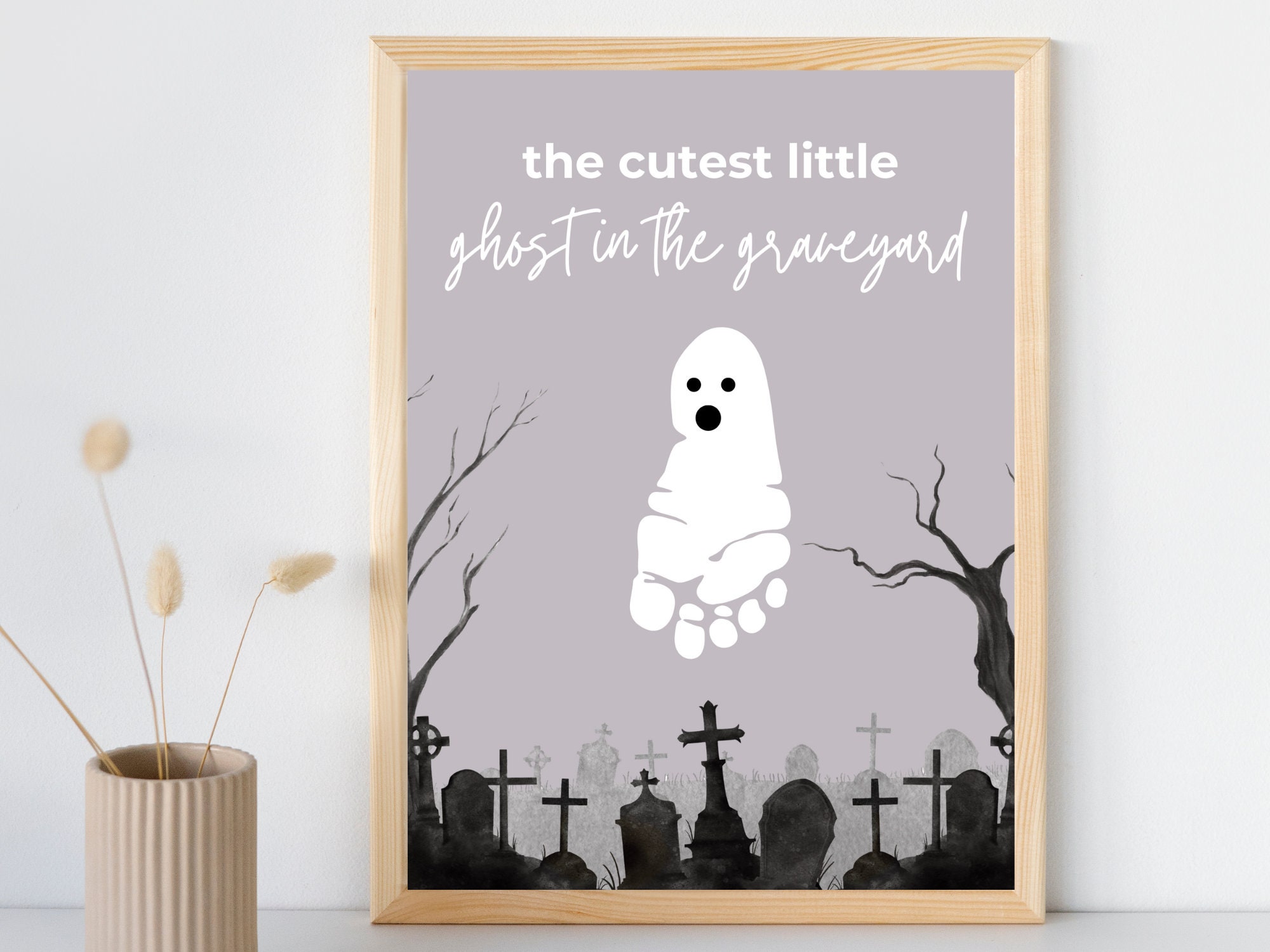 The Cutest Little Ghost in the Graveyard Baby Foot Print Printable DIY ...