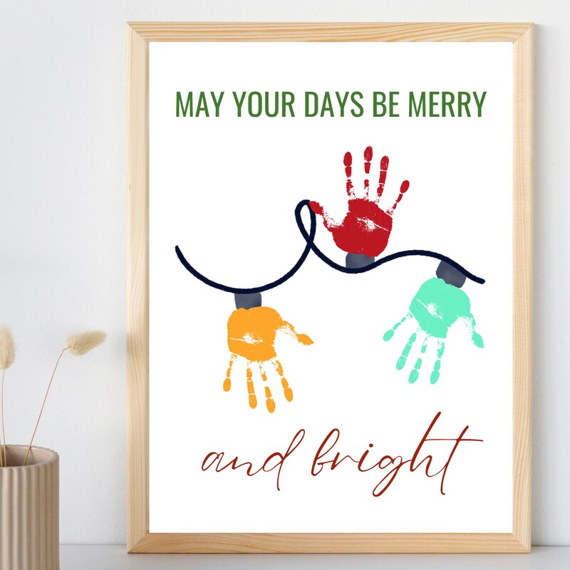 Handprint Christmas Lights Craft - Etsy