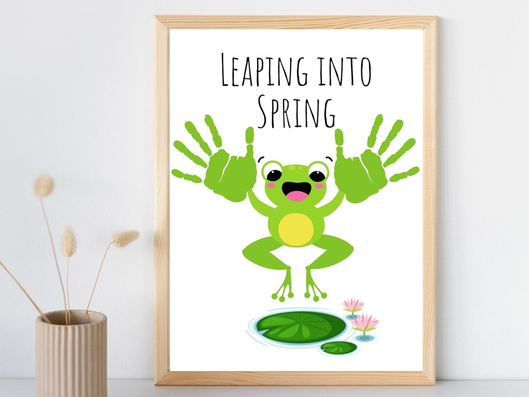 Leaping Into Spring Handprint Printable | DIY Spring Baby Craft ...