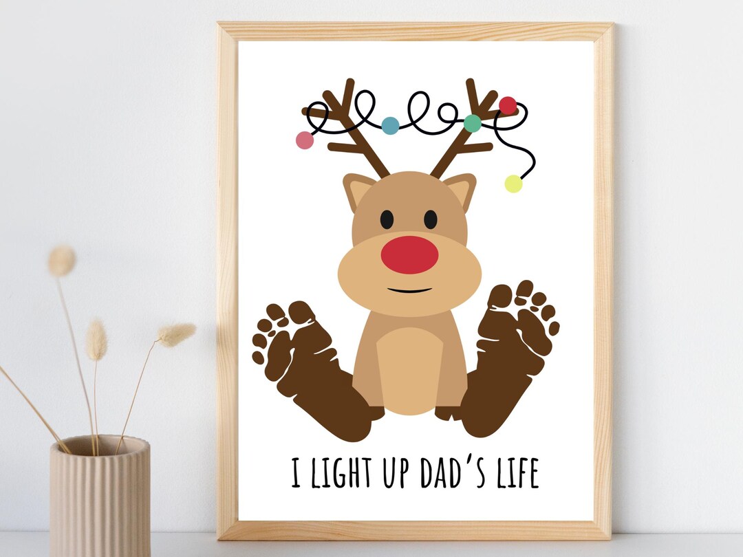 Kids Holiday Foot Print Art: DIY Seasonal Craft (PDF Download) - Etsy