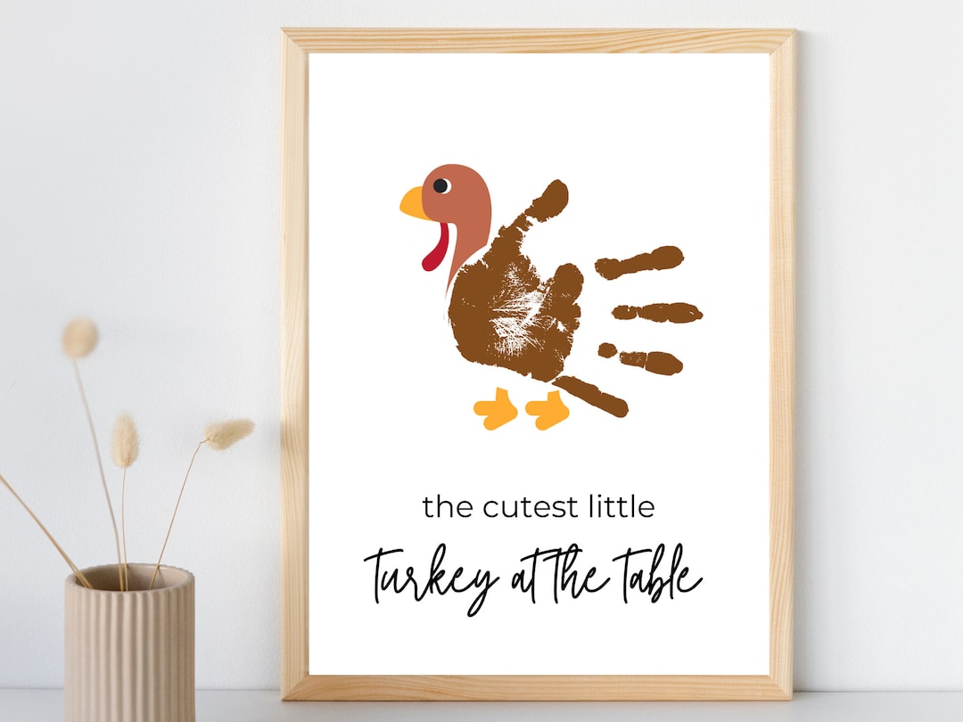 The Cutest Little Turkey at the Table Printable | Handprint Turkey ...
