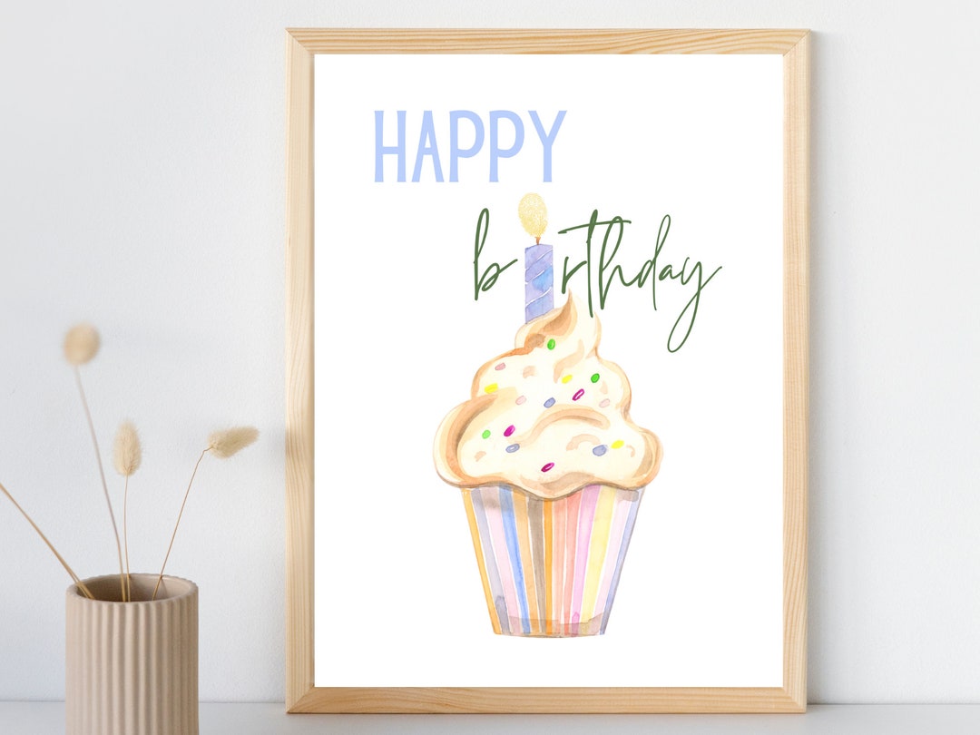 Happy Birthday Fingerprint Keepsake Printable | DIY Fingerprint ...