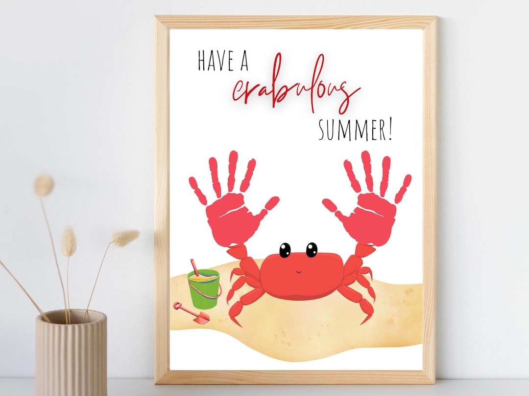 Have a Crabulous Summer Hand Print Printable | Baby and Toddler Summer ...