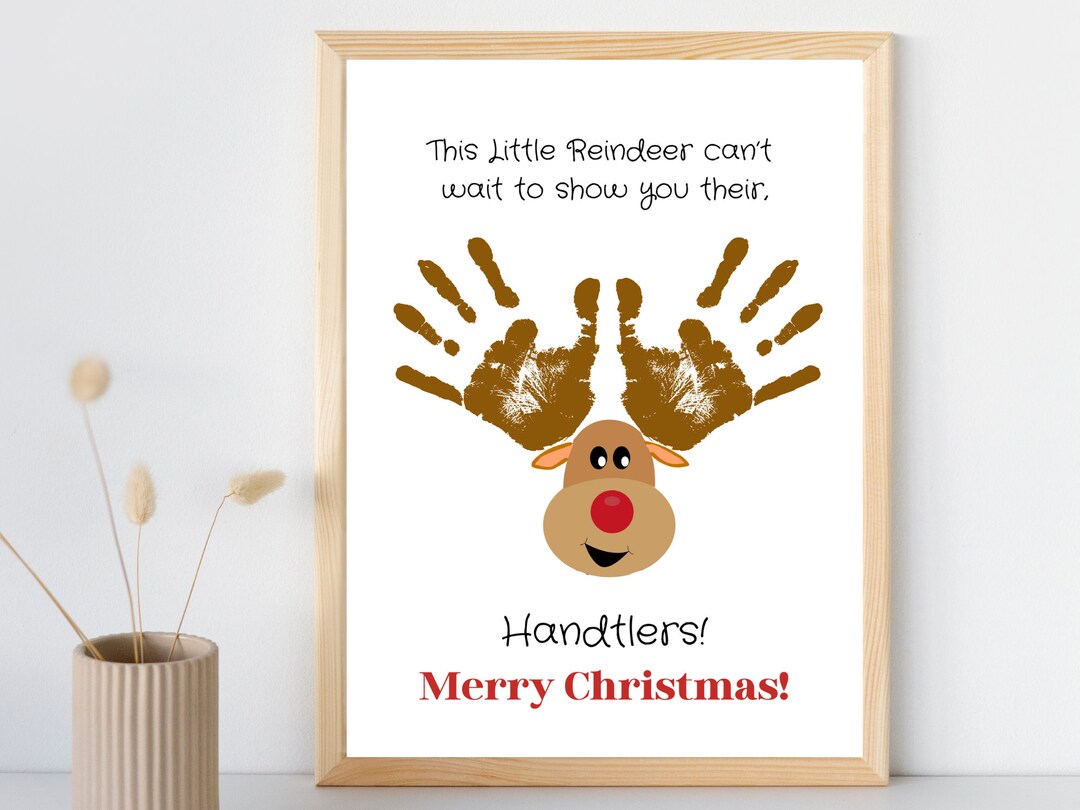 Reindeer Handprint Art: Kids Christmas Craft (PDF) - Etsy
