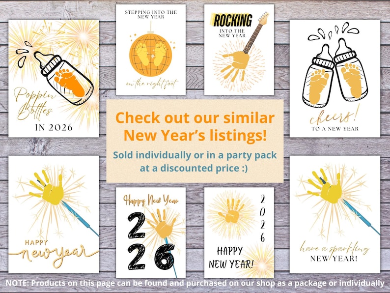 Poppin Bottles in 2026 Baby Foot Print Printable | New Years DIY ...