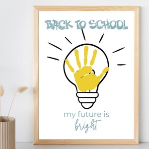 Back to School Handprint Art: Light Bulb Keepsake (PDF) - Etsy
