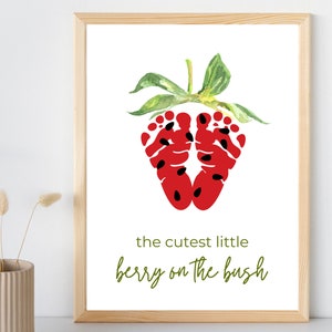 The Cutest Little Berry on the Bush Foot Print Printable | Baby Summer ...