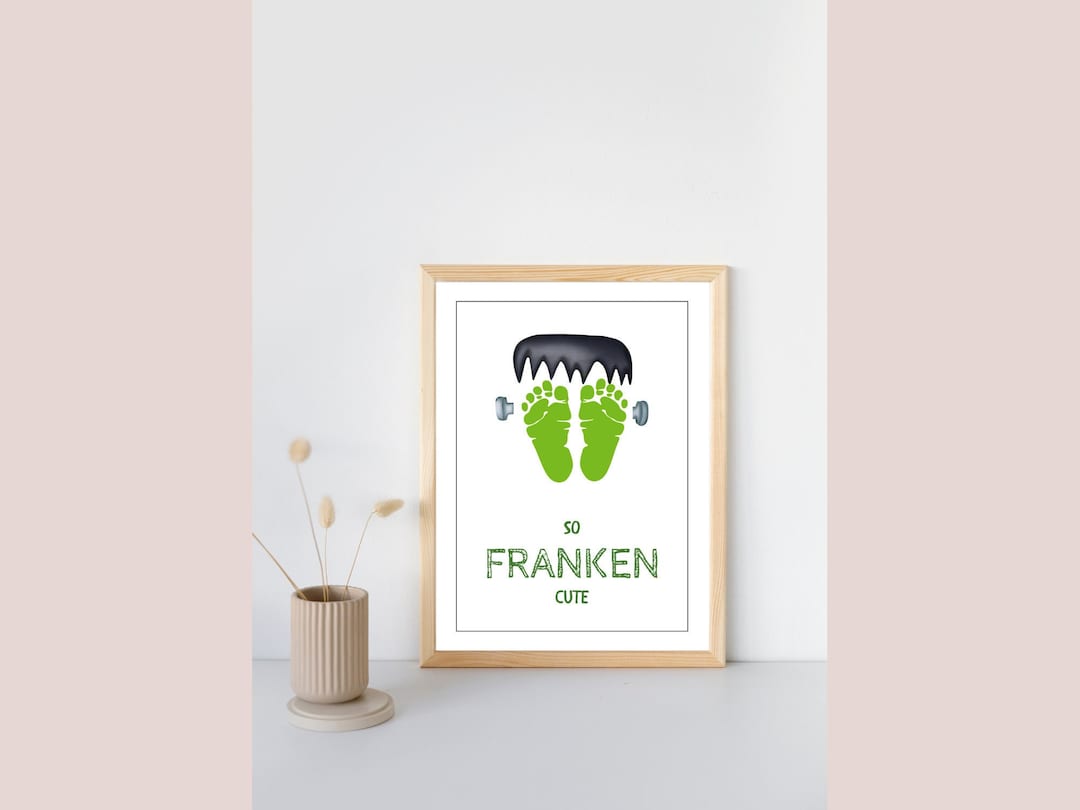 So Franken Cute Baby Footprint Printable Halloween Baby Craft Baby ...