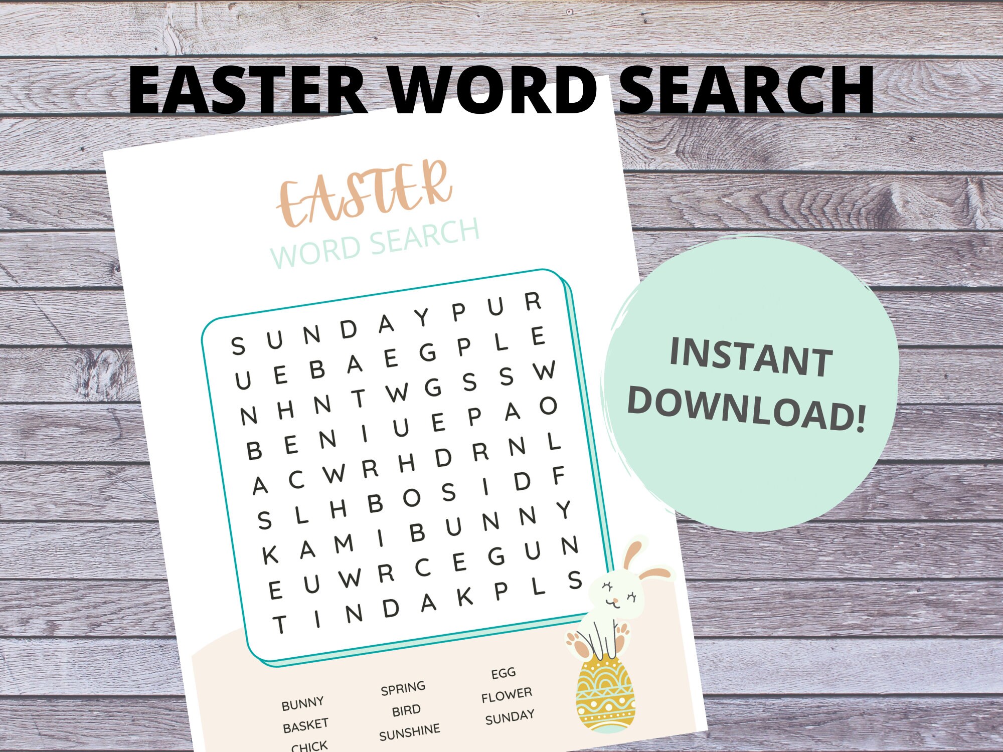 Party Favors & Games Easter Printable Word Search Kids Easter Games for ...