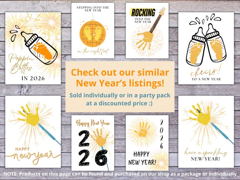 Happy New Year 2026 Kids Handprint Art: DIY Holiday Keepsake (PDF) - Etsy