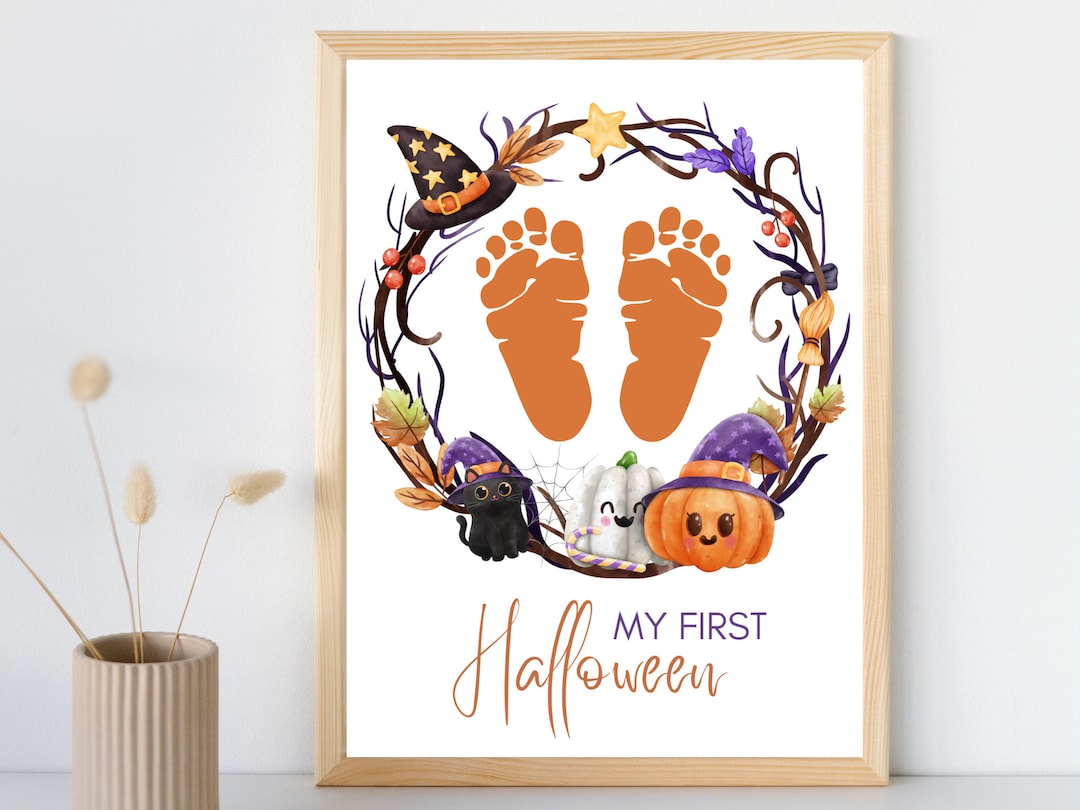 Baby's First Halloween Foot Print Printable | DIY Halloween Baby ...