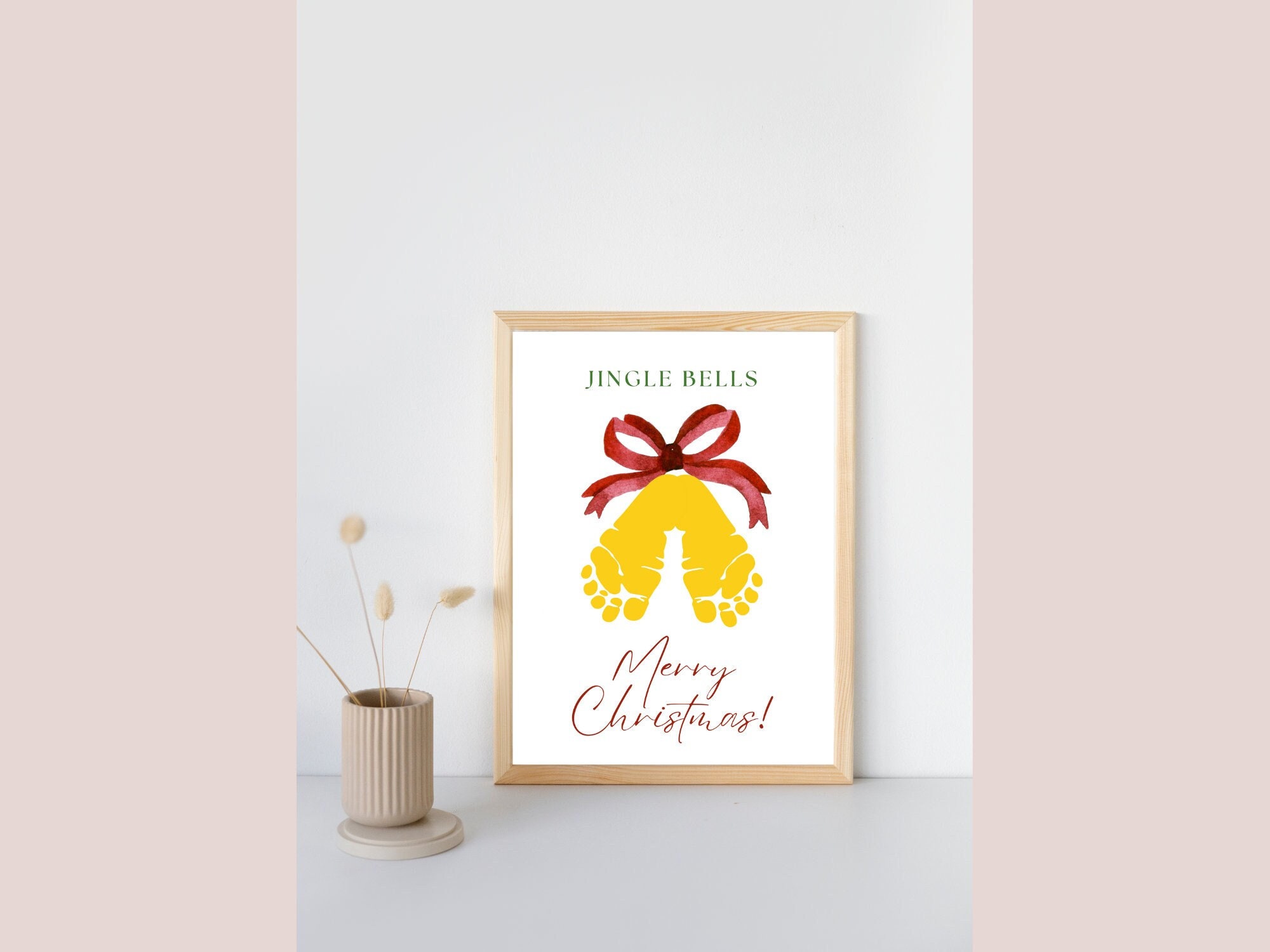 Jingle Bells Christmas Footprint Art Printable DIY Baby Keepsake ...