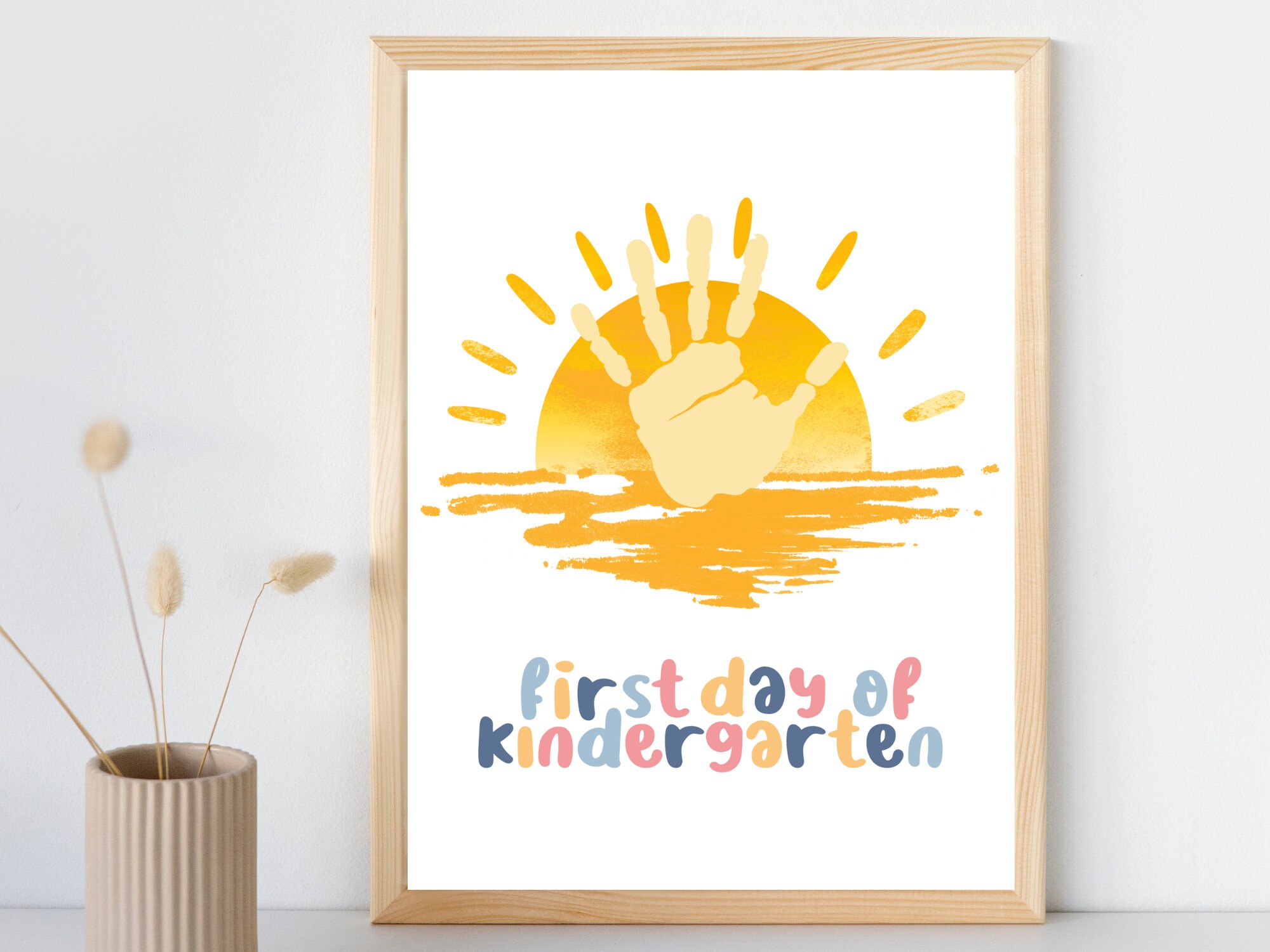 First Day of Kindergarten Handprint Keepsake Printable DIY Back to ...