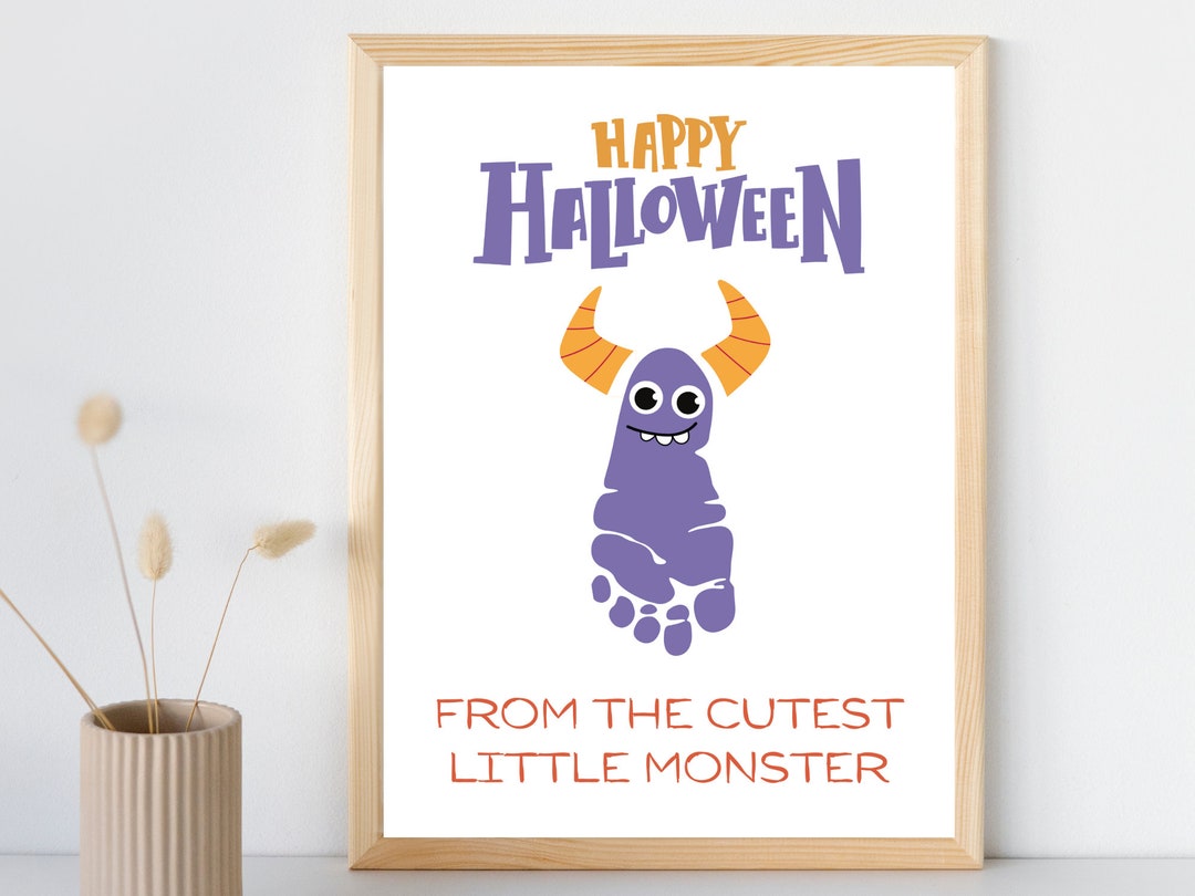 Monster Footprint Art | DIY Halloween Baby Keepsake (PDF Pattern) - Etsy