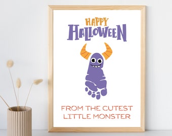 Frankenstein Footprint Art | Halloween Baby Keepsake (PDF Pattern) - Etsy