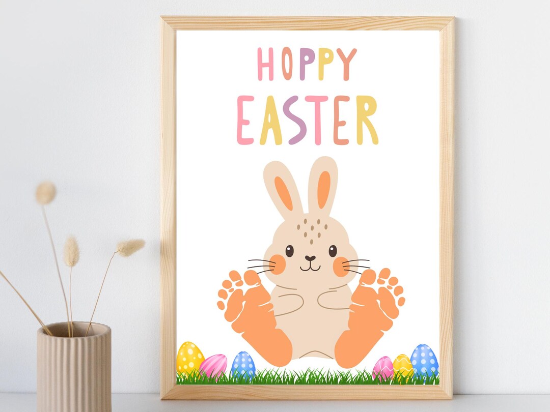 Hoppy Easter Footprint Printable | DIY Baby Easter Craft | Children's ...