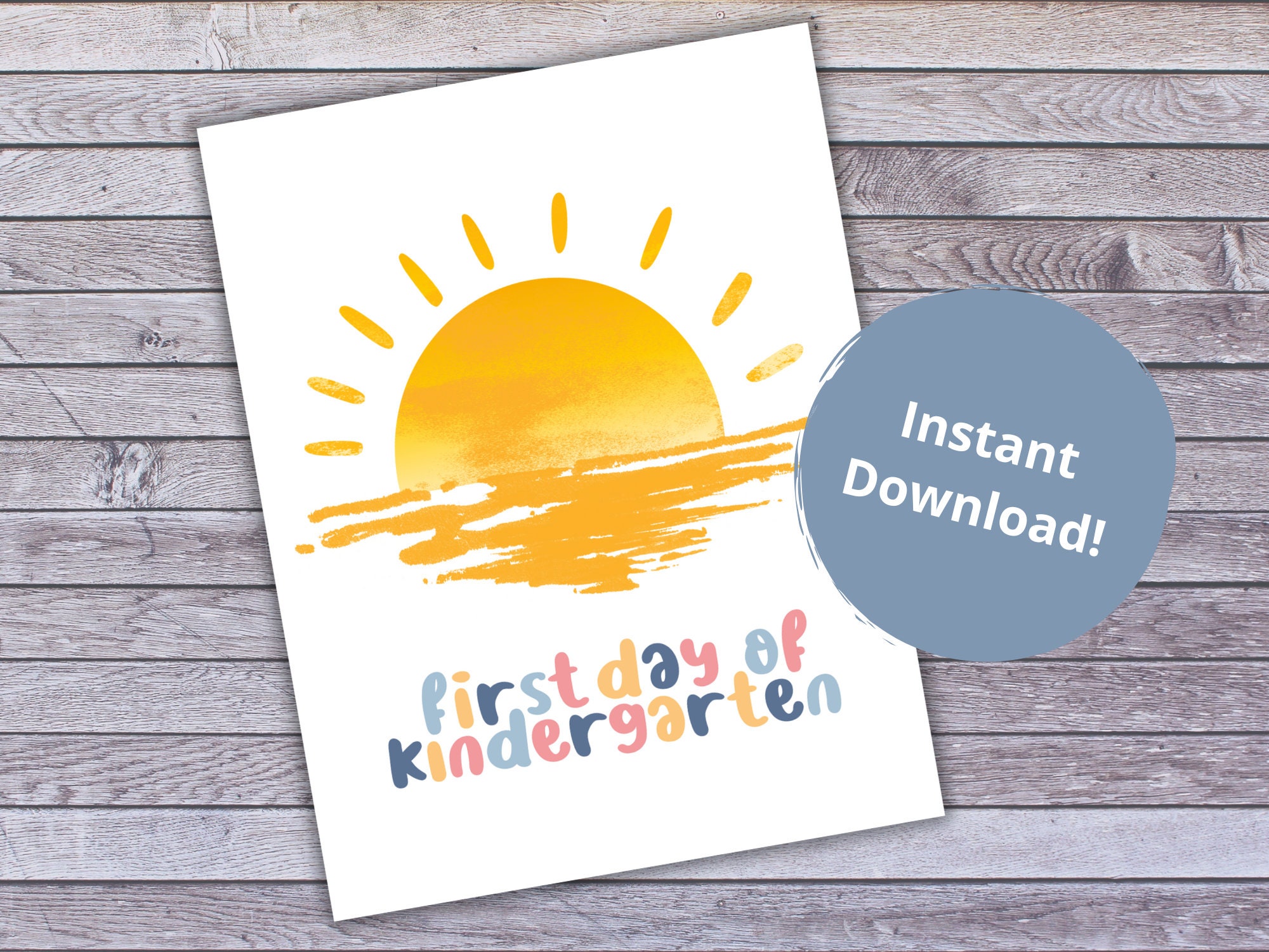 First Day of Kindergarten Handprint Keepsake Printable DIY Back to ...