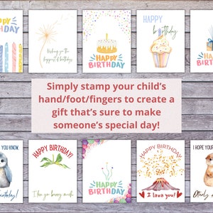 Birthday Fingerprint Art: DIY Kids/baby Keepsake Cards (PDF) - Etsy
