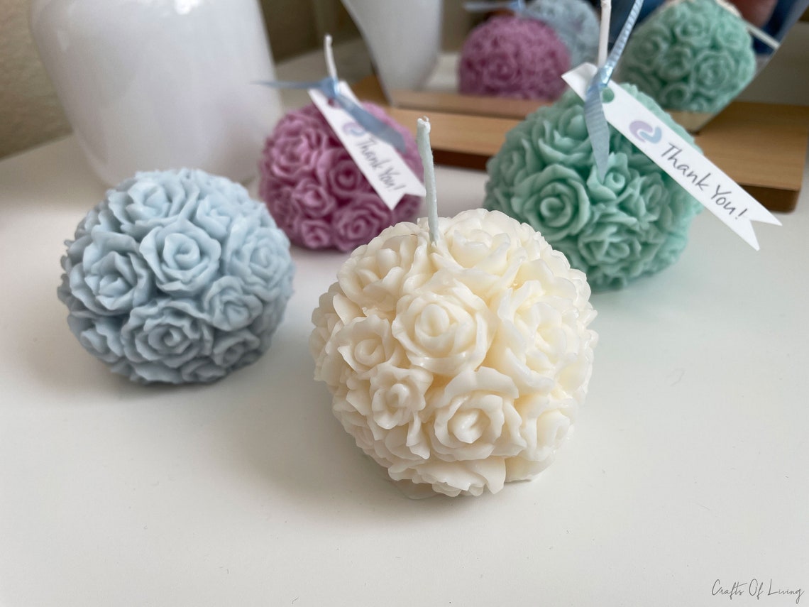 Rose Ball Candle Rose Shaped Candle Cute Shape Candles - Etsy