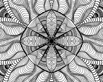 Swirl A6postcard Zentangle Print Wall Art - Etsy