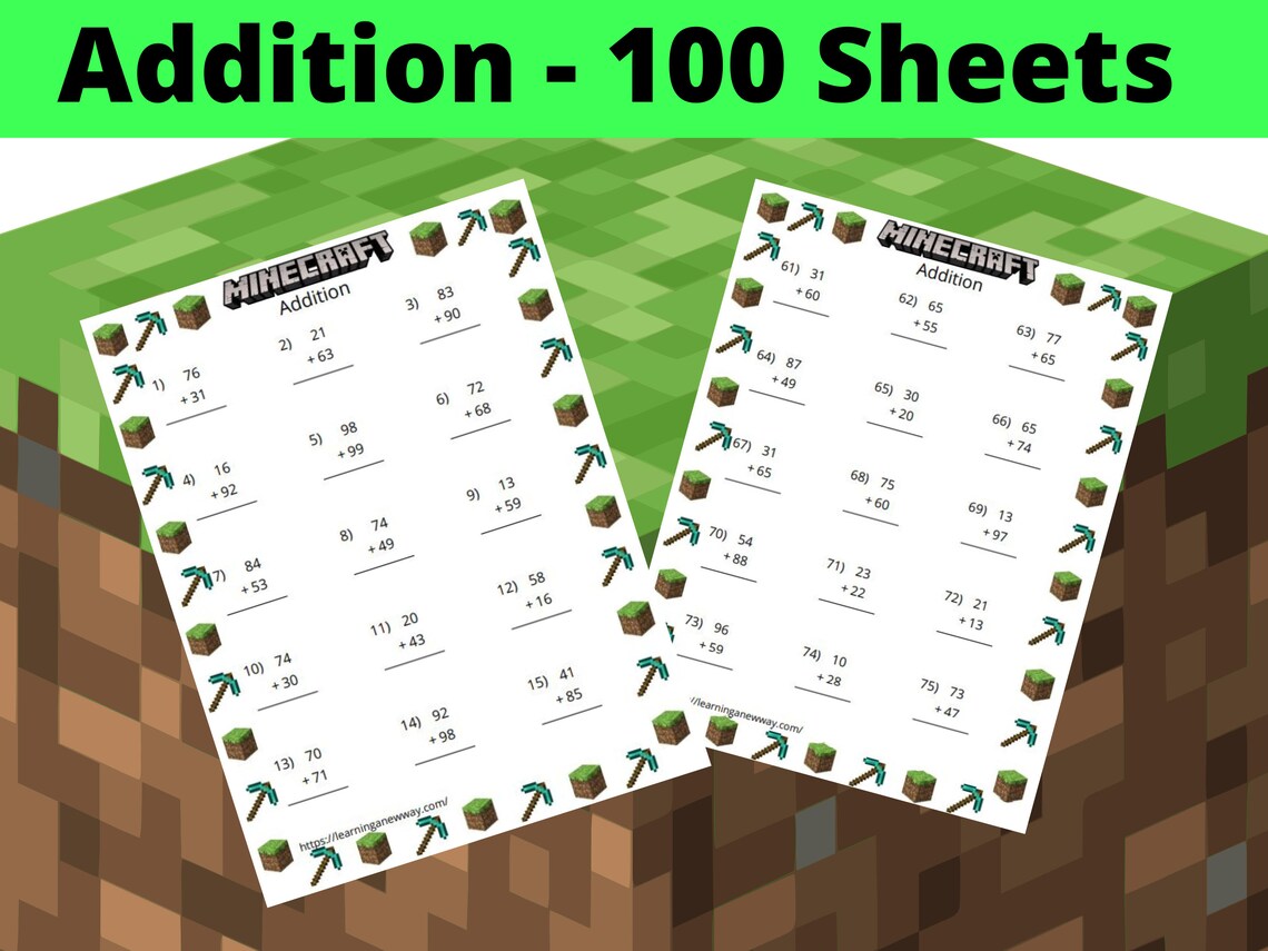 Minecraft Math Worksheets Bundle: 400 Pages of Math Worksheets ...