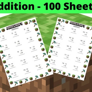 Minecraft Math Worksheets Bundle: 400 Pages of Math Worksheets ...