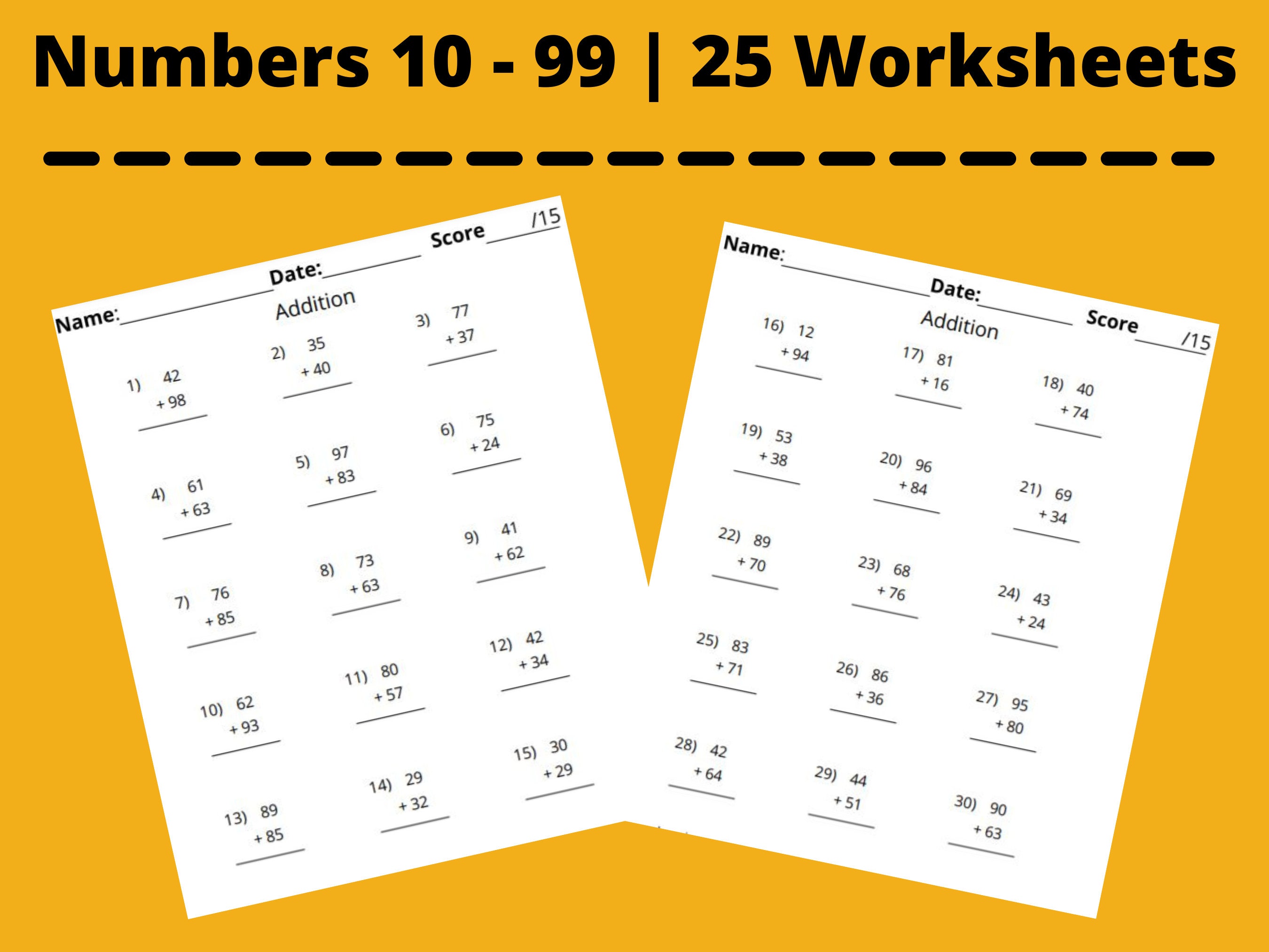 Math Addition Worksheet, 100 Practice Math Worksheets With Answers ...