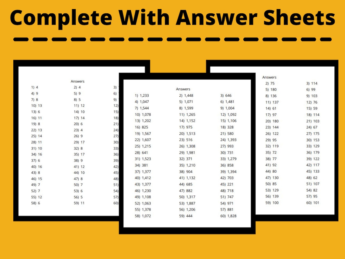 Math Addition Worksheet, 100 Practice Math Worksheets With Answers ...