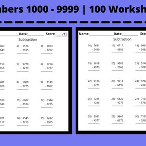 Math Subtraction Worksheet, 400 Practice Math Worksheets With Answers ...