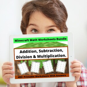 Math Worksheets Bundle: Minecraft Style 400 Pages of Math Worksheets ...
