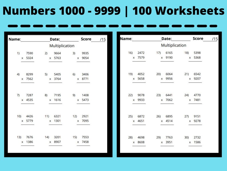 Math Multiplication Worksheets, 400 Practice Math Worksheets With ...
