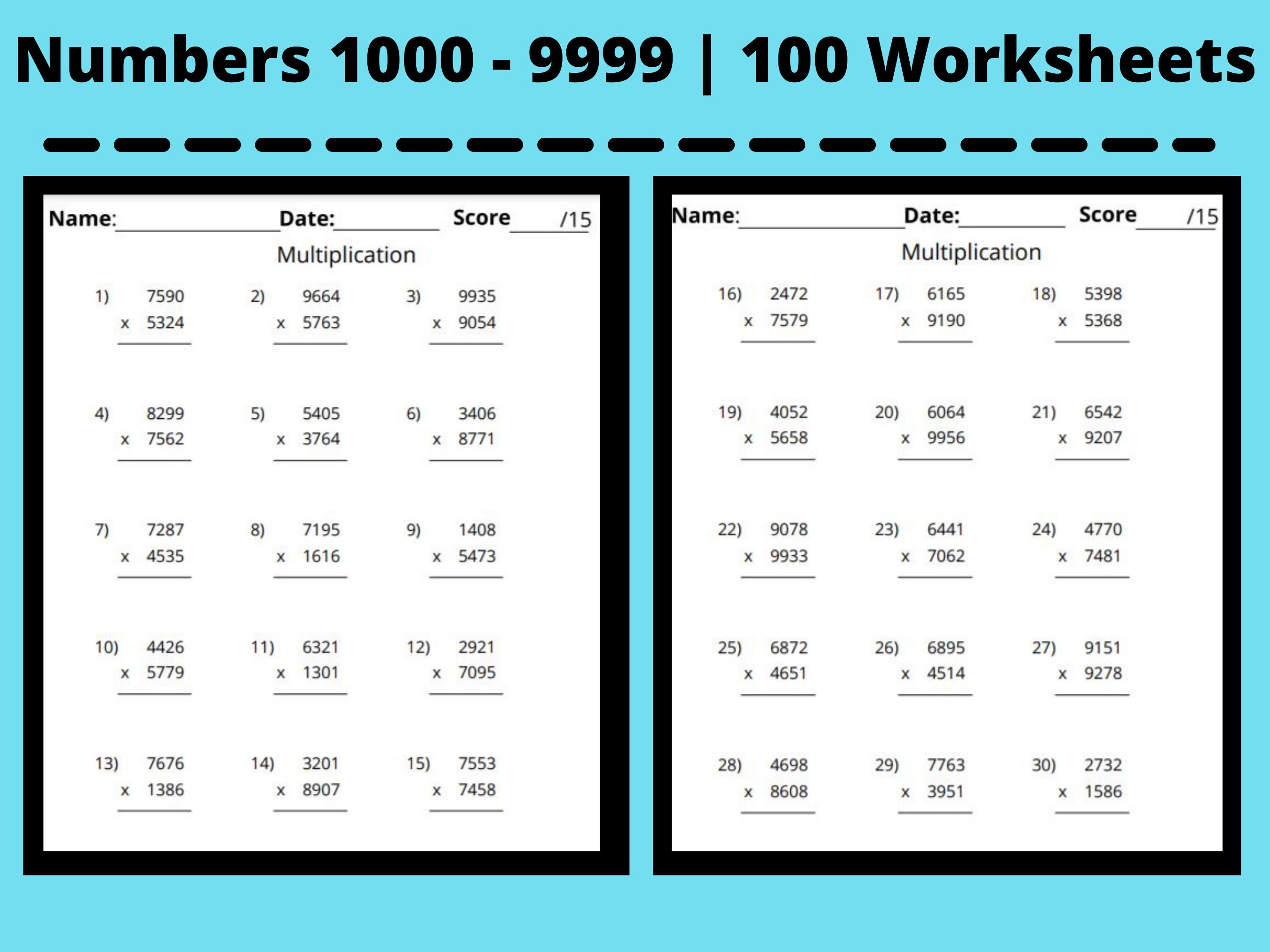 Math Multiplication Worksheets, 400 Practice Math Worksheets With ...