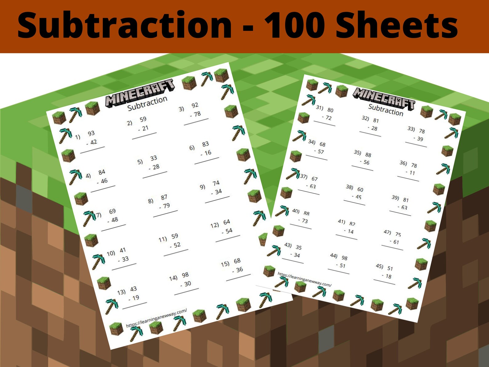 Minecraft Math Worksheets Bundle: 400 Pages of Math Worksheets ...