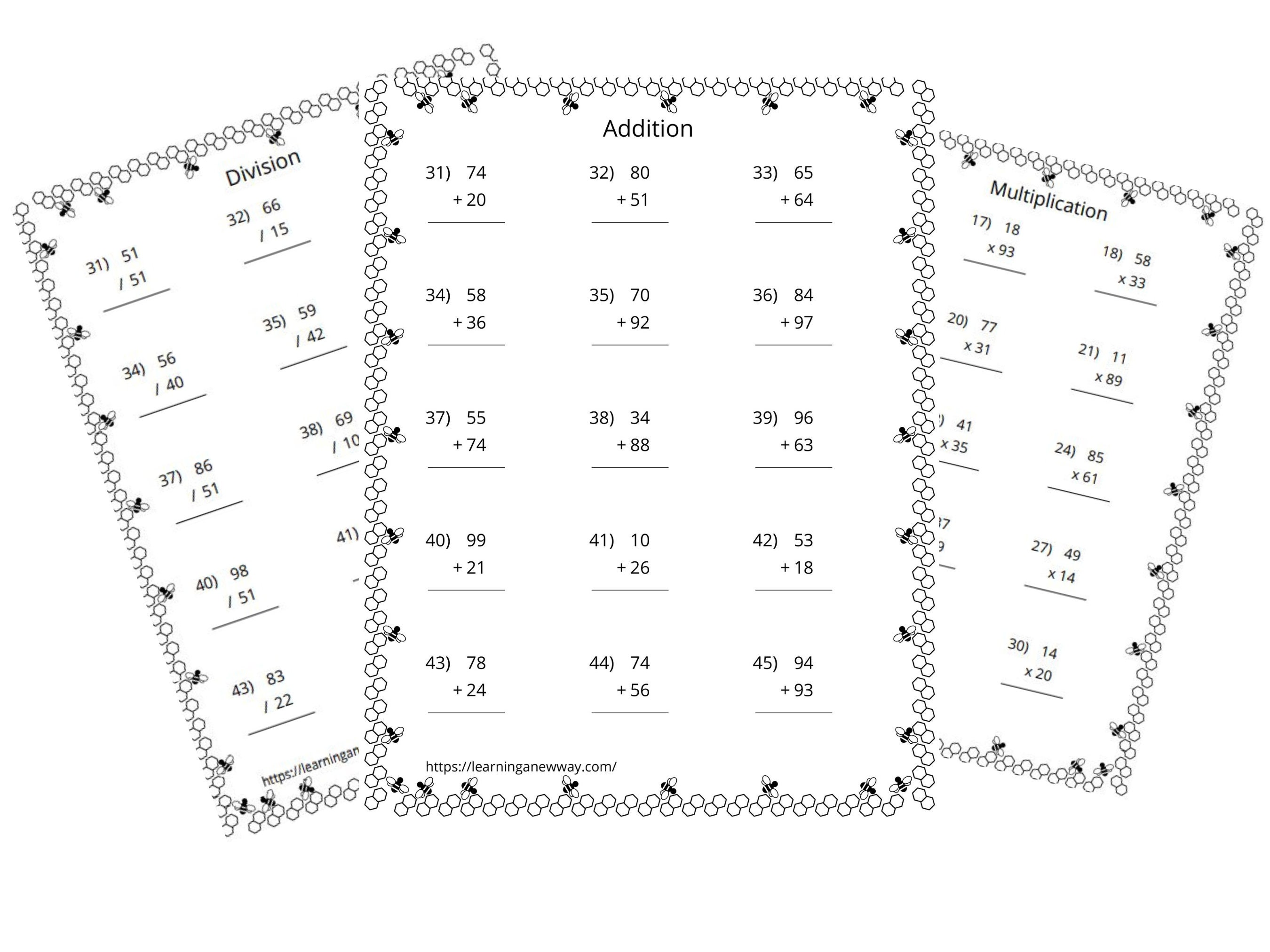 Math Worksheets Bundle: Over 400 Pages of Math Worksheets Including ...