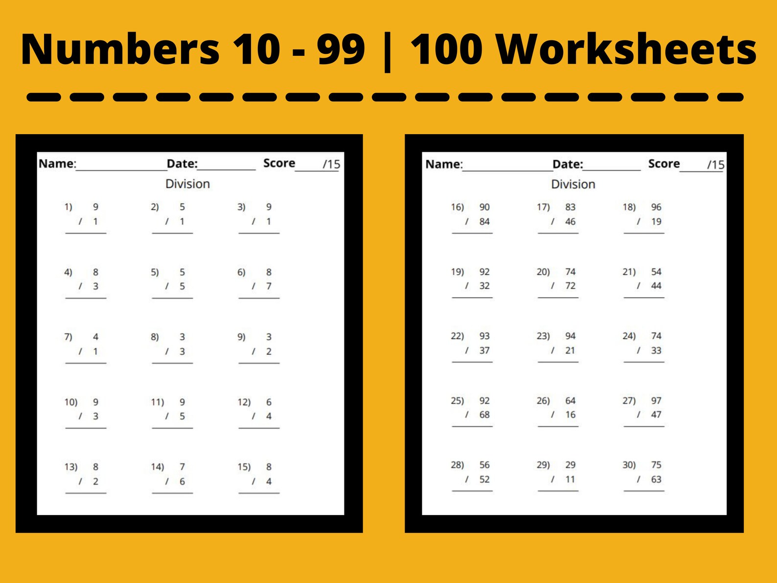 Math Division Worksheets, 400 Practice Math Worksheets With Answers ...