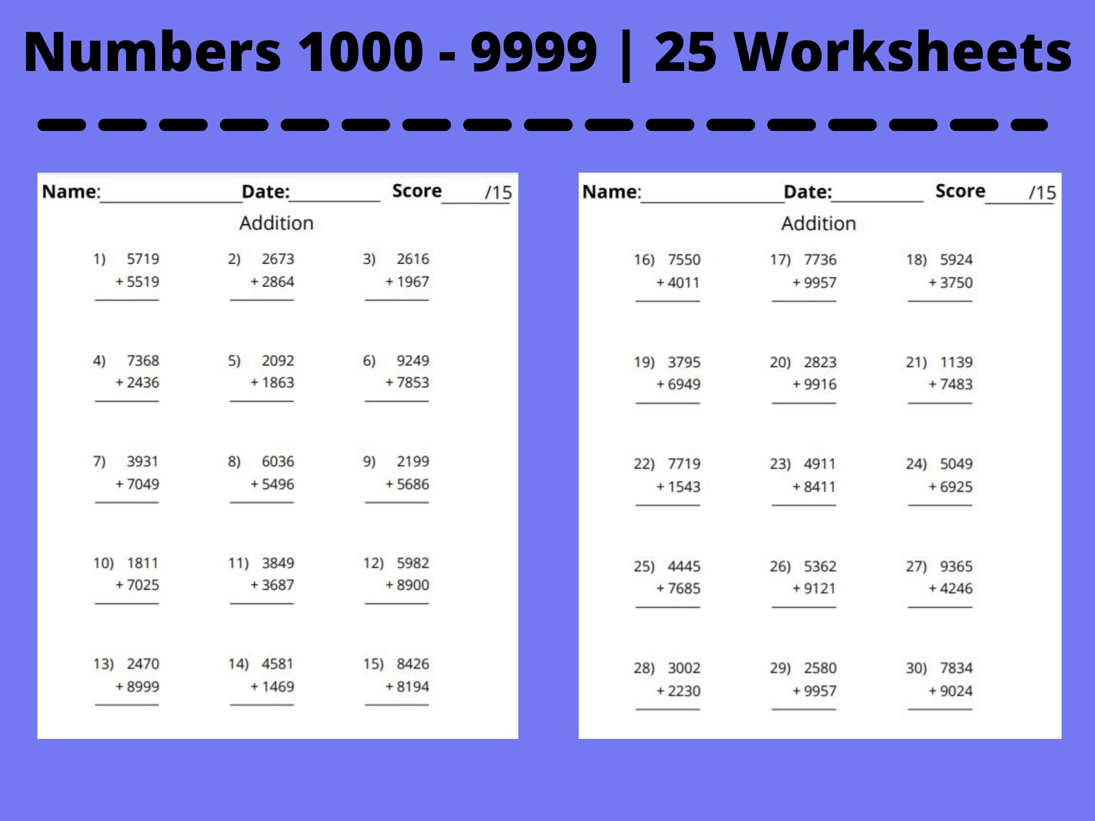 Math Addition Worksheet, 100 Practice Math Worksheets With Answers ...