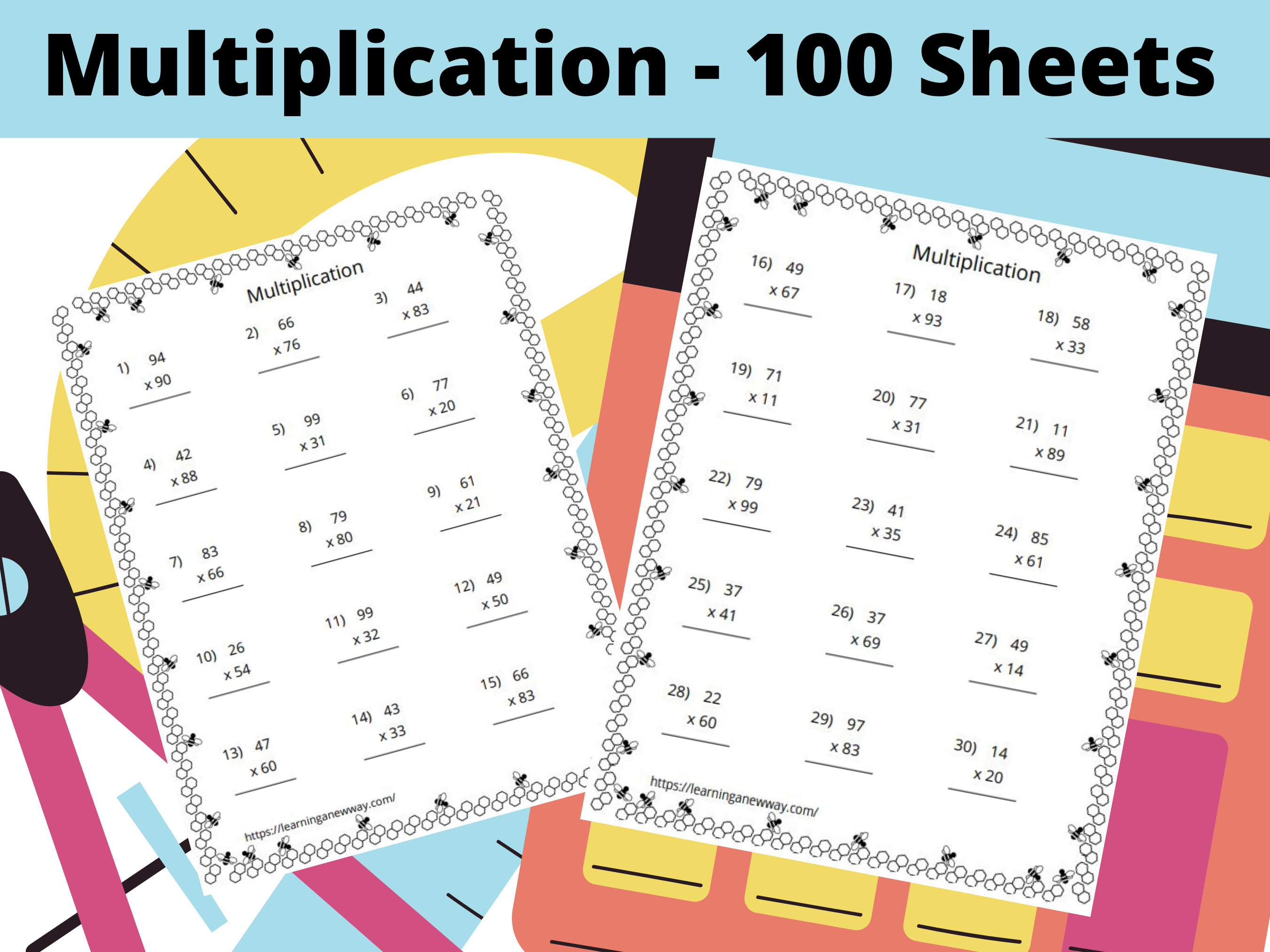 Math Worksheets Bundle: Over 400 Pages of Math Worksheets Including ...